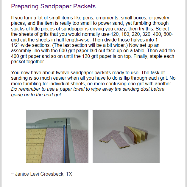 Sandpaper “management” | SFTurners.org